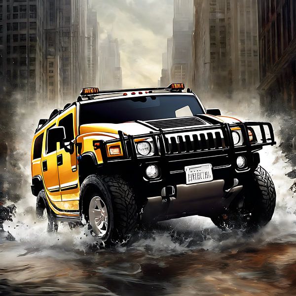 Hummer h2 splash art von kevin gorter auf ArtFrame, Leinwand, Poster ...