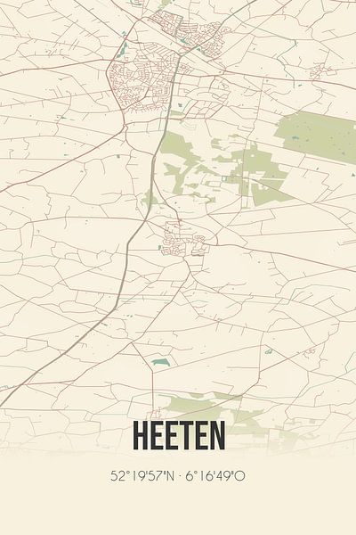 Vintage map of Heeten (Overijssel) by MyCityPoster on canvas, poster ...