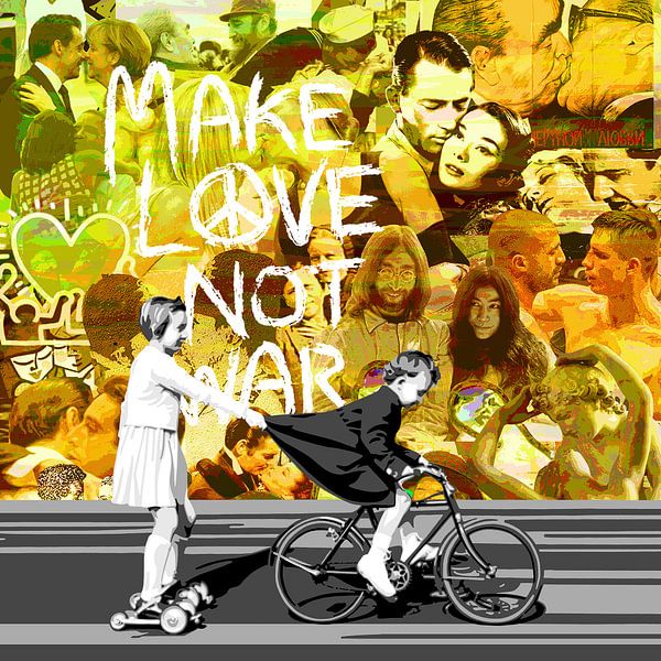 Make Love not War van Jole Art op canvas, behang en meer
