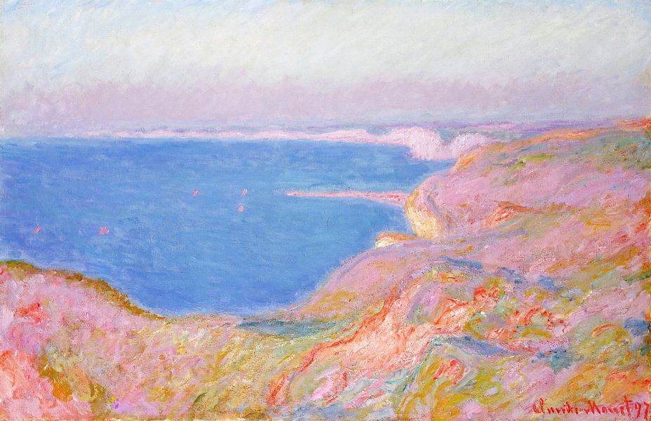 Claude Monet,Op de Kliffen bij Dieppe, Zonsondergang, 1897 op canvas ...