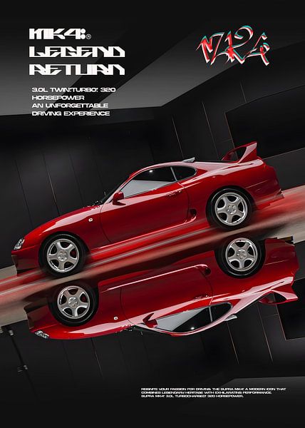 Toyota Supra MK4 Poster by Ali Firdaus on canvas, poster, wallpaper and ...