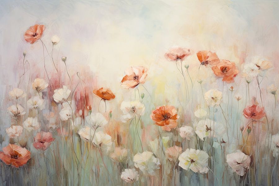 Klaprozen van De Mooiste Kunst op canvas, behang en meer