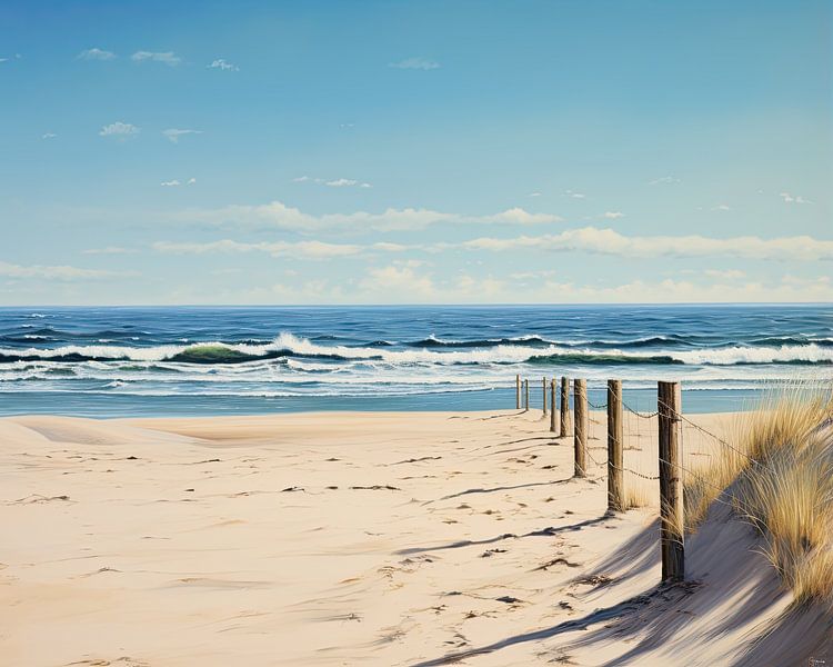 Zee met Duinen van Blikvanger Schilderijen op canvas, behang en meer