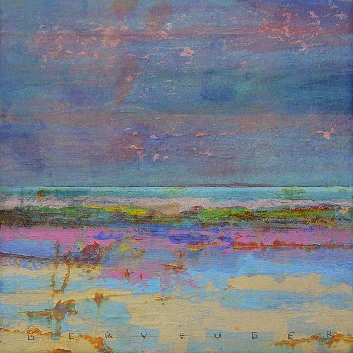 Oosterschelde daybreak van Ger Veuger op canvas, behang en meer