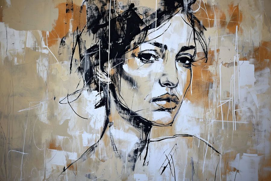 Modern Portret | Vrouwelijke Visie Aarde van ARTEO Schilderijen op ...