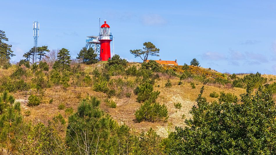 Vuurtoren de Vuurduin op Vlieland van Henk Meijer Photography op canvas ...