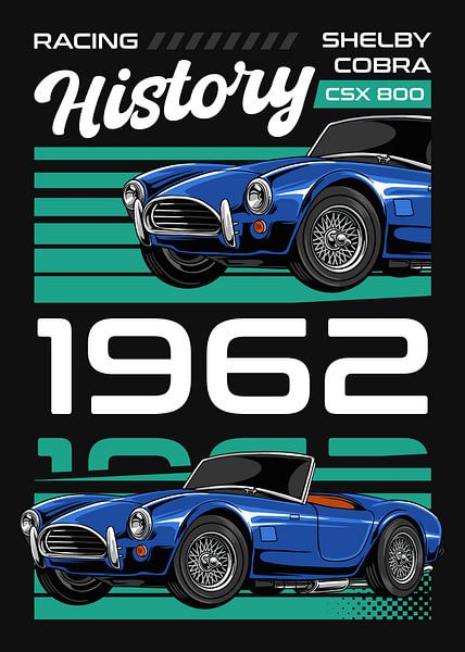 Shelby Cobra CSX 8000 Muscle Car van Adam Khabibi op canvas, behang en meer