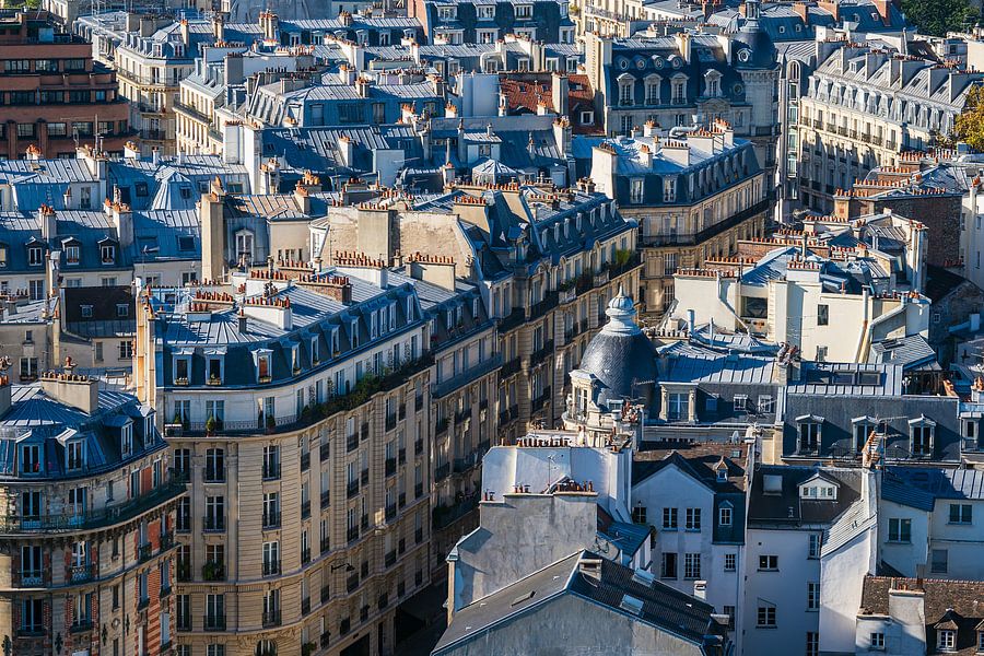 View of historic buildings in Paris, France by Rico Ködder on canvas ...