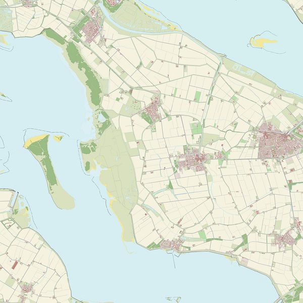 Kaart van Dirksland op canvas, behang, poster en meer