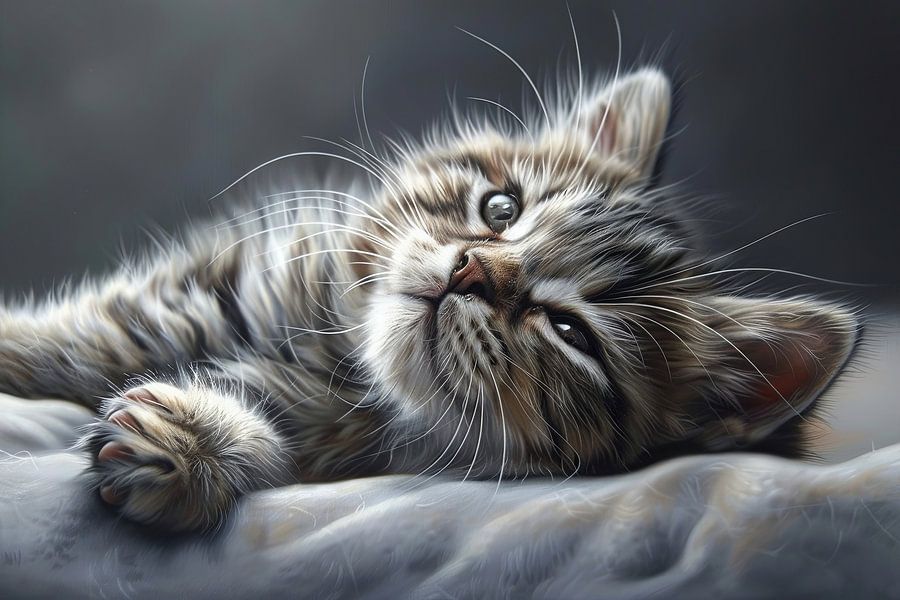 katten in en rondom huis van Egon Zitter op canvas, behang en meer