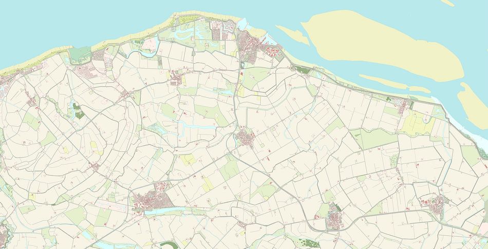 Map of Sluis on canvas, poster, wallpaper and more