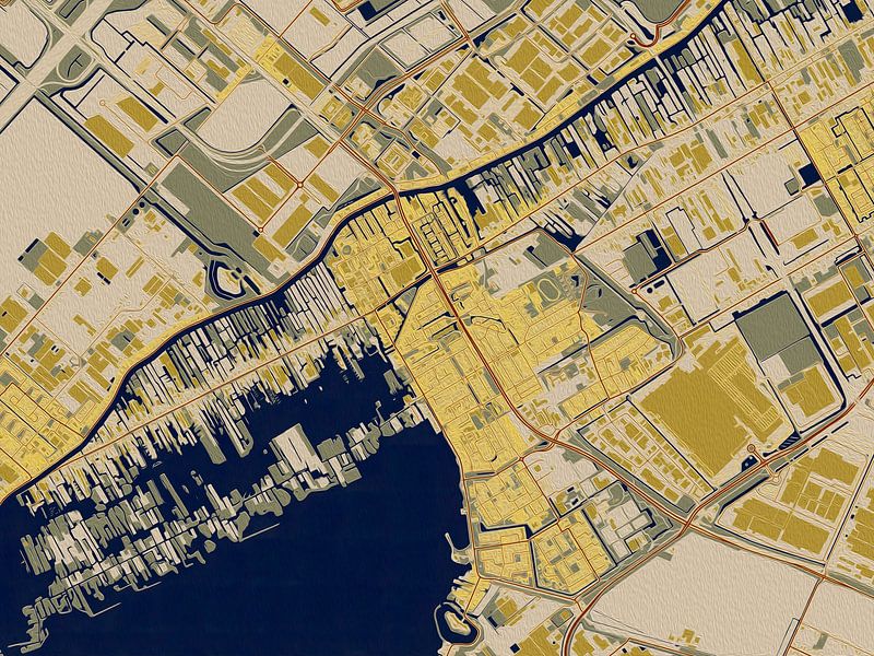 Map of Aalsmeer in the style of Gustav Klimt by Maporia on canvas ...