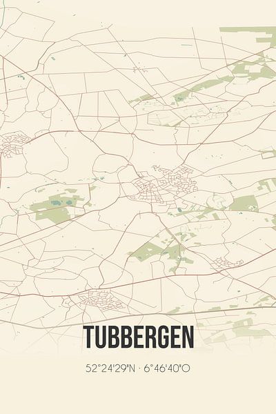 Vintage map of Tubbergen (Overijssel) by MyCityPoster on canvas, poster ...