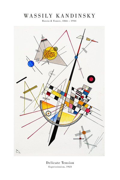 Wassily Kandinsky - Delicate Tension van Old Masters op canvas, behang ...