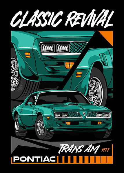 1977 Pontiac Trans Am Muscle Car van Adam Khabibi op canvas, behang en meer