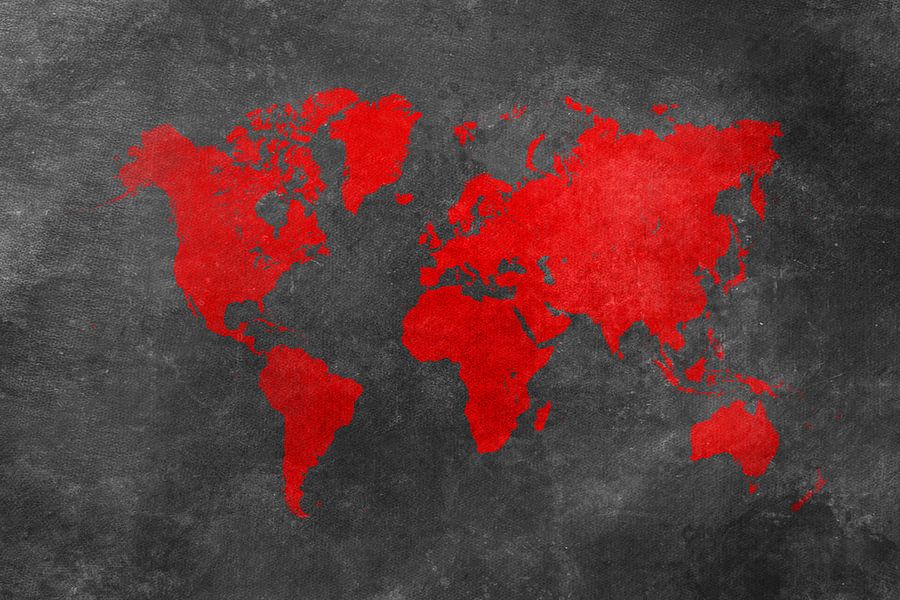 World map 32 #map #worldmap by JBJart Justyna Jaszke on canvas, poster ...