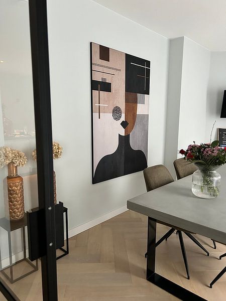 Abstract portret (Gezien bij vtwonen) van Mirjam Duizendstra op canvas ...