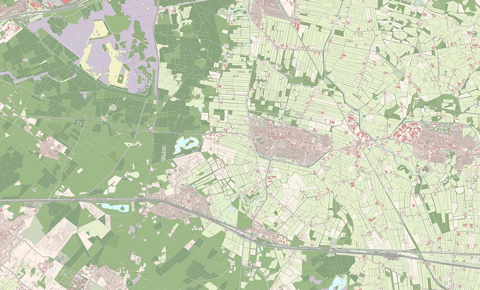 Map of Woudenberg on canvas, poster, wallpaper and more