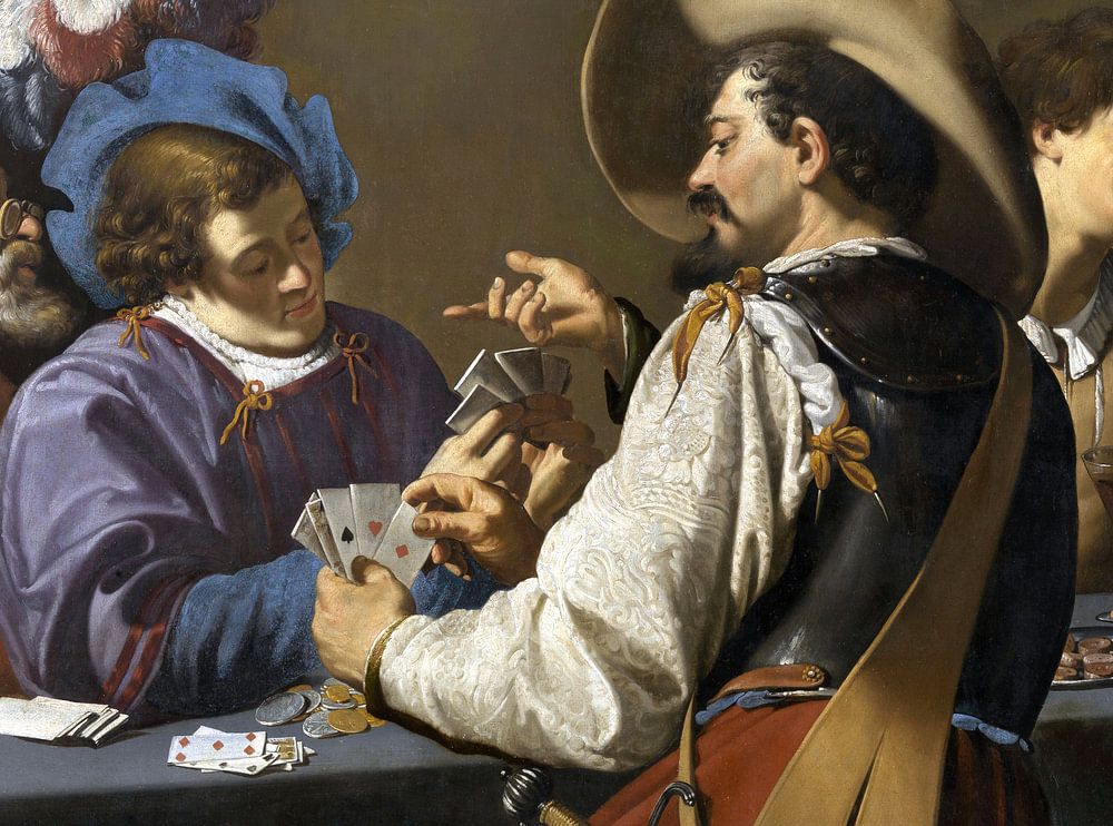 Kaartspelers, Theodoor Rombouts op canvas, behang, poster en meer