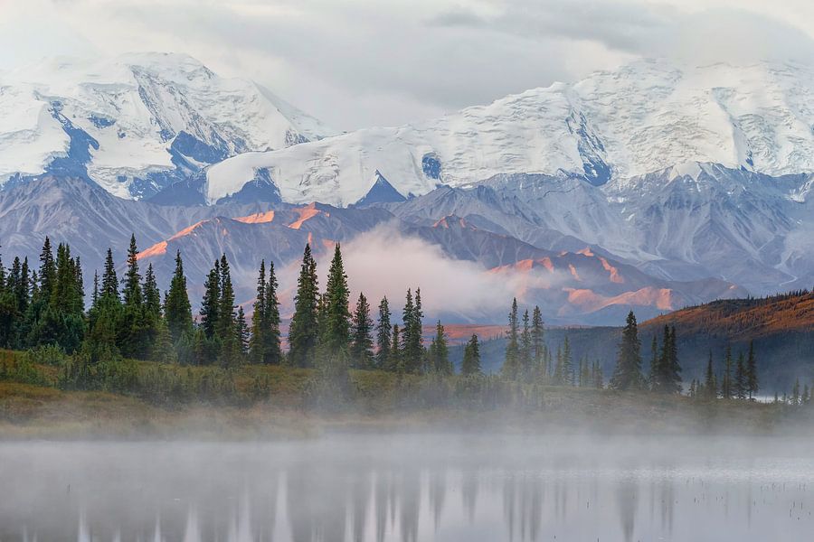 Denali berg in Alaska van Menno Schaefer op canvas, behang en meer