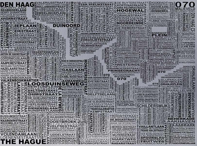 Map of The Hague by Stef van Campen on canvas, poster, wallpaper and more