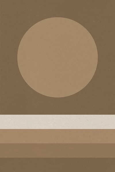 Japandi in aardetinten. Abstracte minimalistische Zen-kunst van Dina Dankers op canvas, behang ...