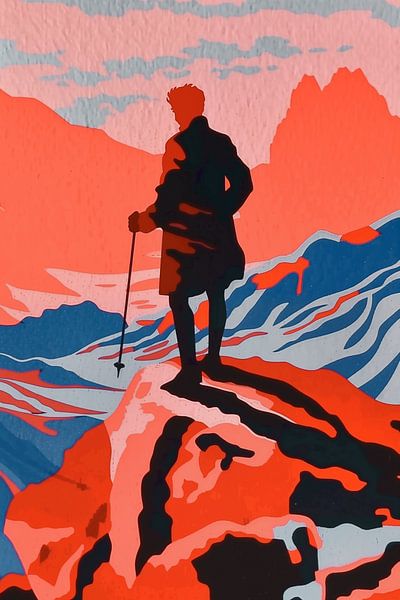 Zwerver boven de Mistzee | Pop Art geïnspireerd door Caspar David ...