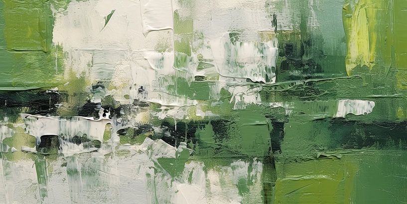 Abstract groen van Bert Nijholt op canvas, behang en meer