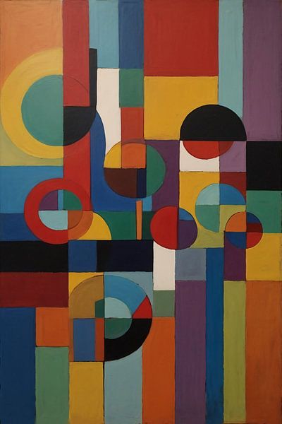 Geometrische Compositie in Primaire Kleuren van Art & Soul Creations op ...