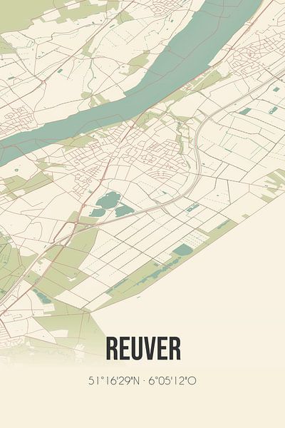 Vintage map of Reuver (Limburg) by MyCityPoster on canvas, poster ...