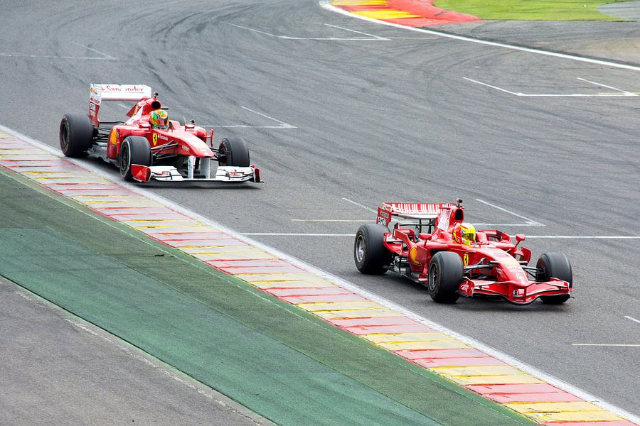 Ferrari F1 F2007 et F2009 à Spa Francorchamps par l'artiste Tim Vlielander