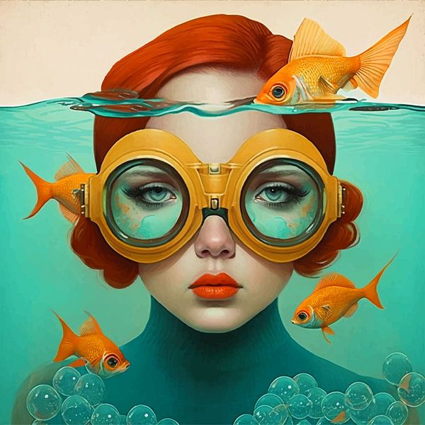 Her golden hour van Mirjam Duizendstra op canvas, behang en meer