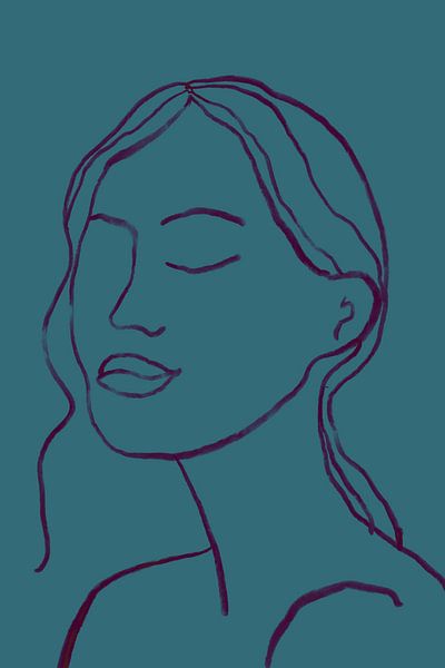 Line drawing portrait by Studio Allee on canvas, poster, wallpaper and more