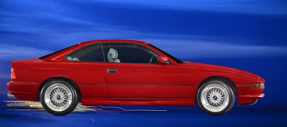 BMW 8-serie (type E31) in originele kleur van aRi F. Huber op canvas ...