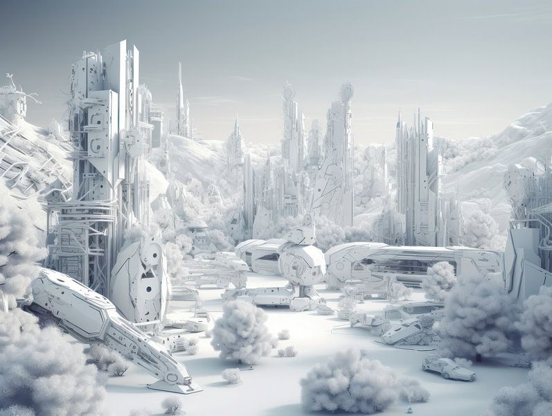 Abstract Futurism: A Surreal Glimpse into Urban Landscapes van Eva Lee ...