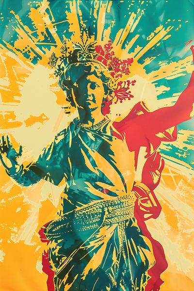 Sun King Mithras Pop Art by Frank Daske | Foto & Design on canvas ...