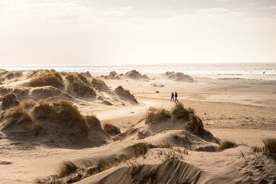 Duinen en strand van Rømø in Denemarken van Claire Droppert op canvas ...