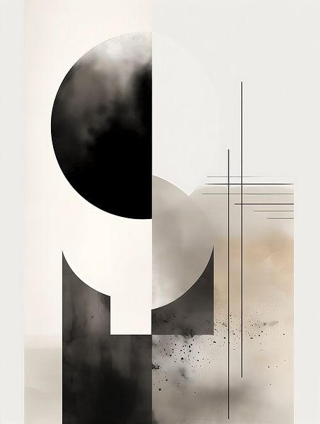 Zwart Wit Abstract van Gypsy Galleria op canvas, behang en meer