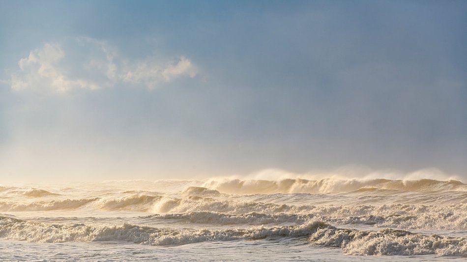 Waves at the beach on Texel island in the Wadden sea region by Sjoerd ...