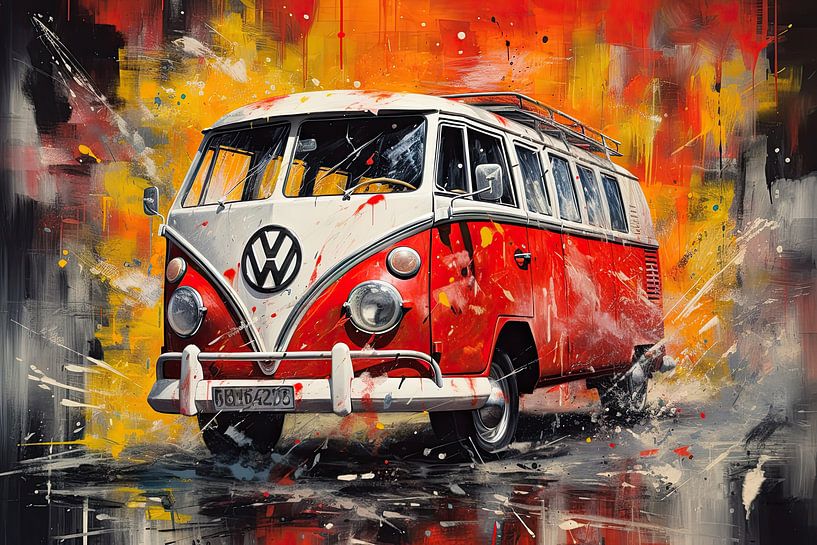 Volkswagen T1 busje van Imagine op canvas, behang en meer