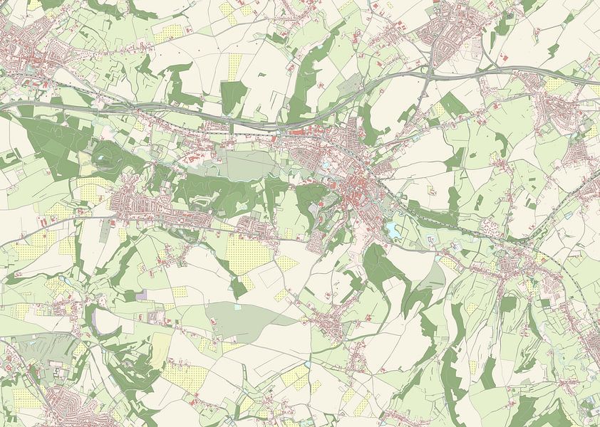 Map of Valkenburg aan de Geul on canvas, poster, wallpaper and more