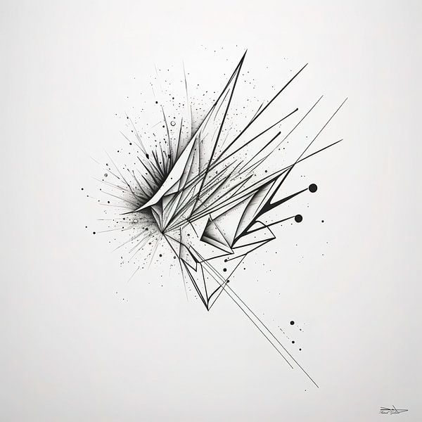simple line drawing on white background by Gelissen Artworks on canvas ...