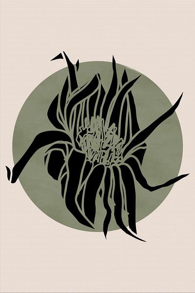 Wabi-sabi botanische bloem Japandi nr. 4 van Dina Dankers op canvas, behang en meer