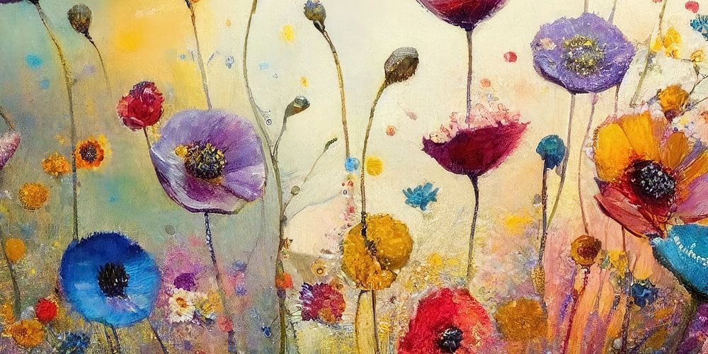 Veldbloemen van Bert Nijholt op canvas, behang en meer